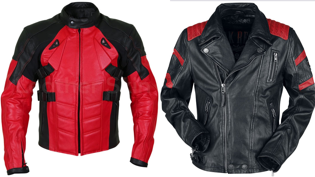 Red and Black Moto Jacket, Complete Customization and Fitting Options ...