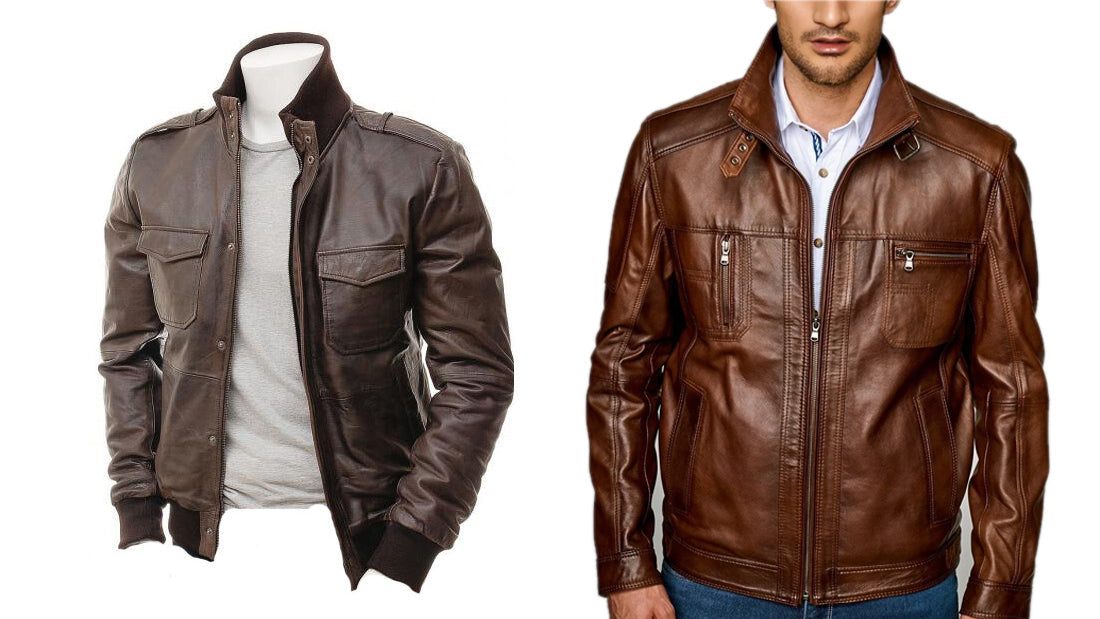 Men's Tan Leather Jackets, Complete Detail Customizations and Fitting ...
